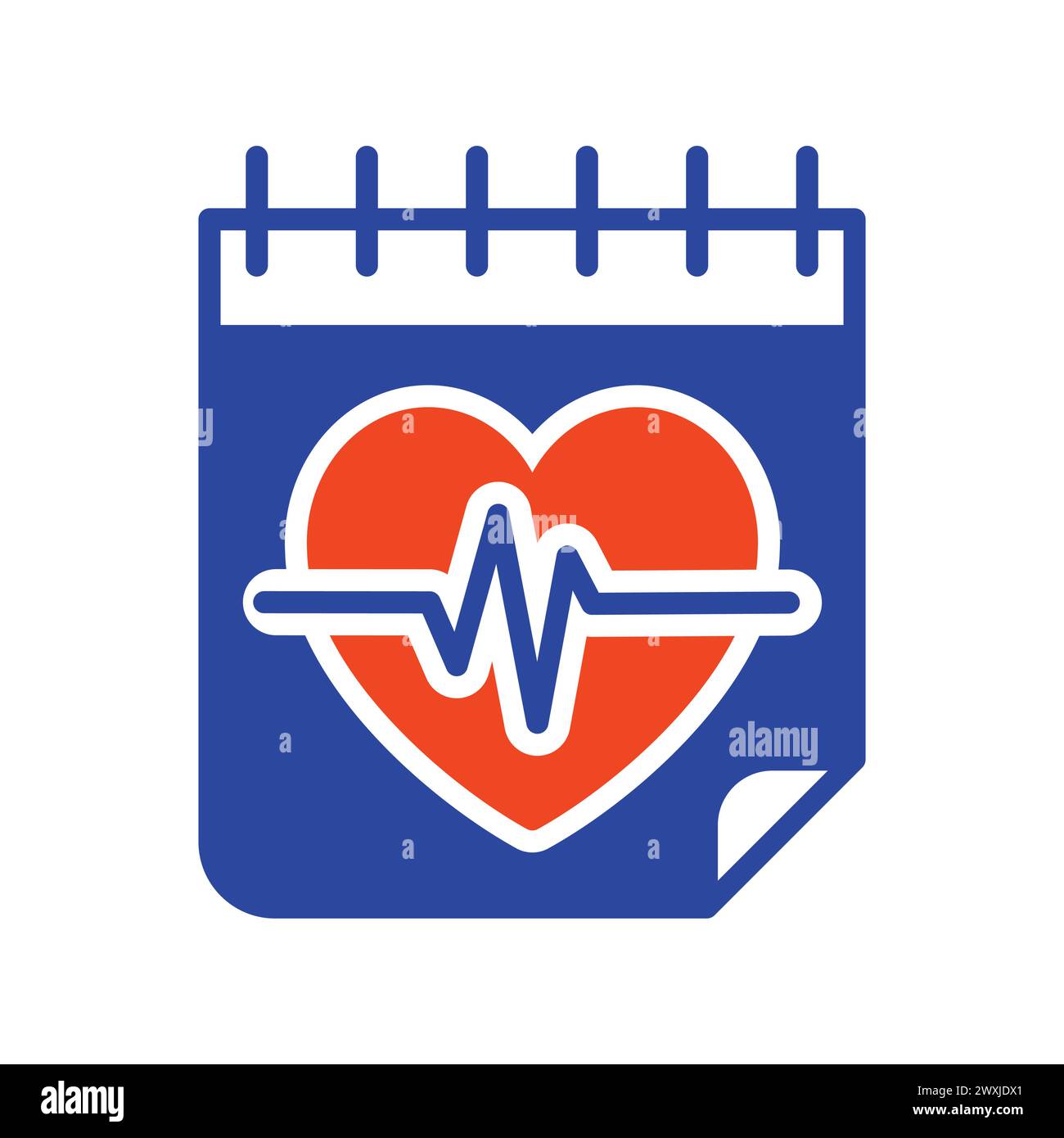 Medical checkup calendar vector solid icon. Cardio training calendar ...