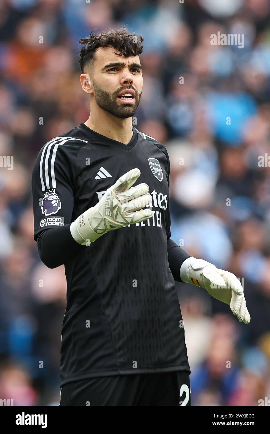 David Raya of Arsenal during the Premier League match Manchester City ...