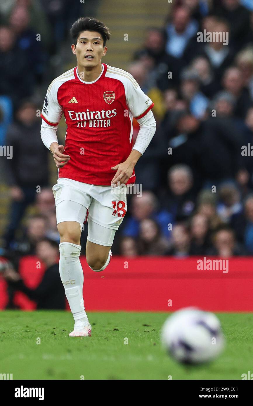 Takehiro Tomiyasu of Arsenal during the Premier League match Manchester ...
