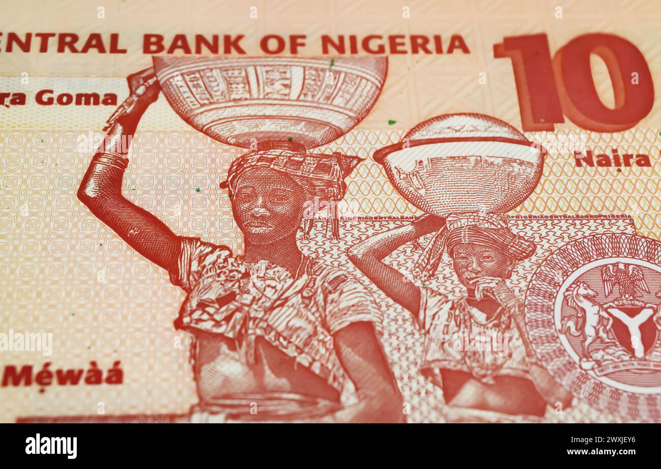 African tribal native motif with women carrying basket loads on head on ...