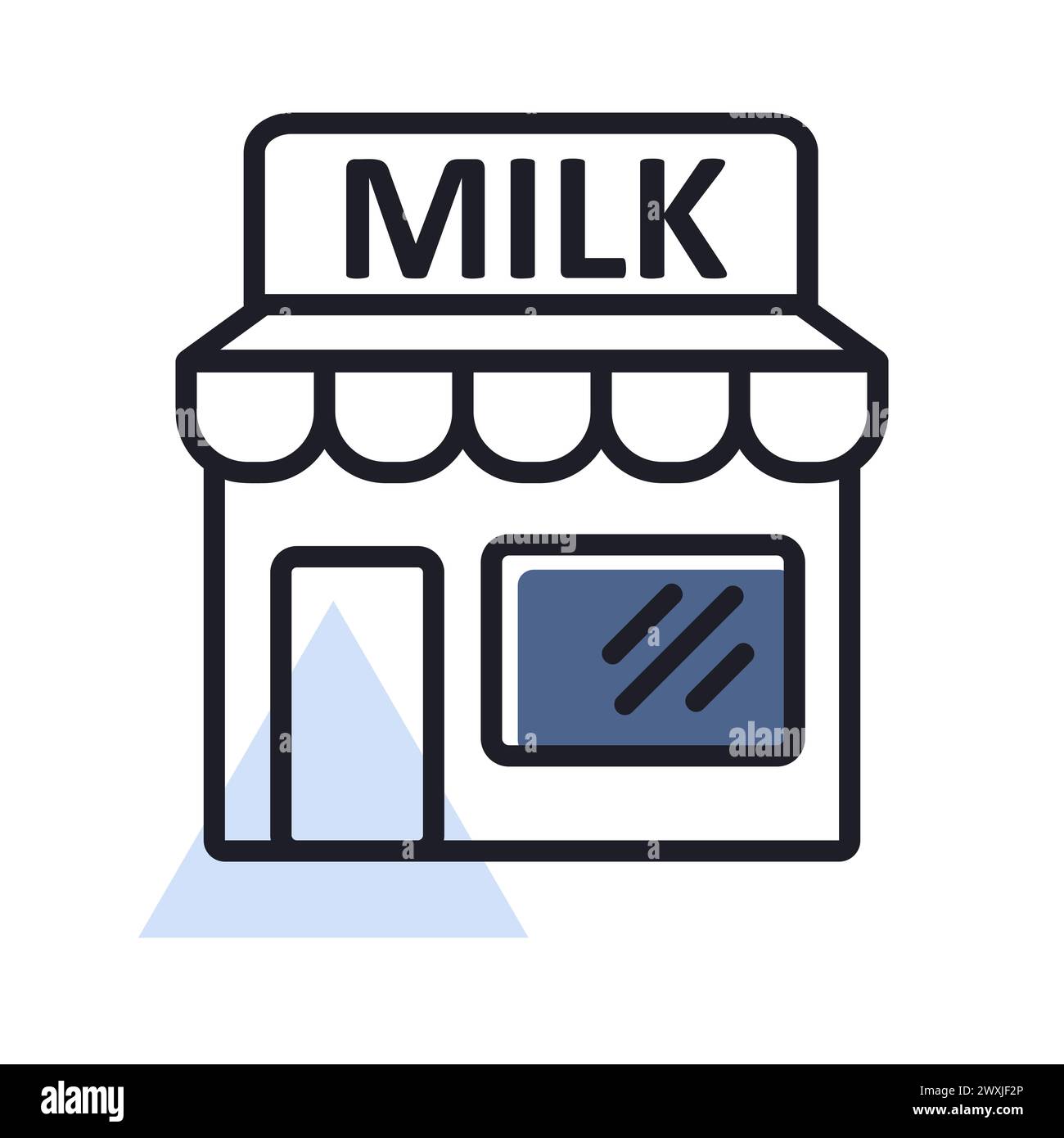 Dairy store facade vector icon. Dairy product sign. Graph symbol for ...