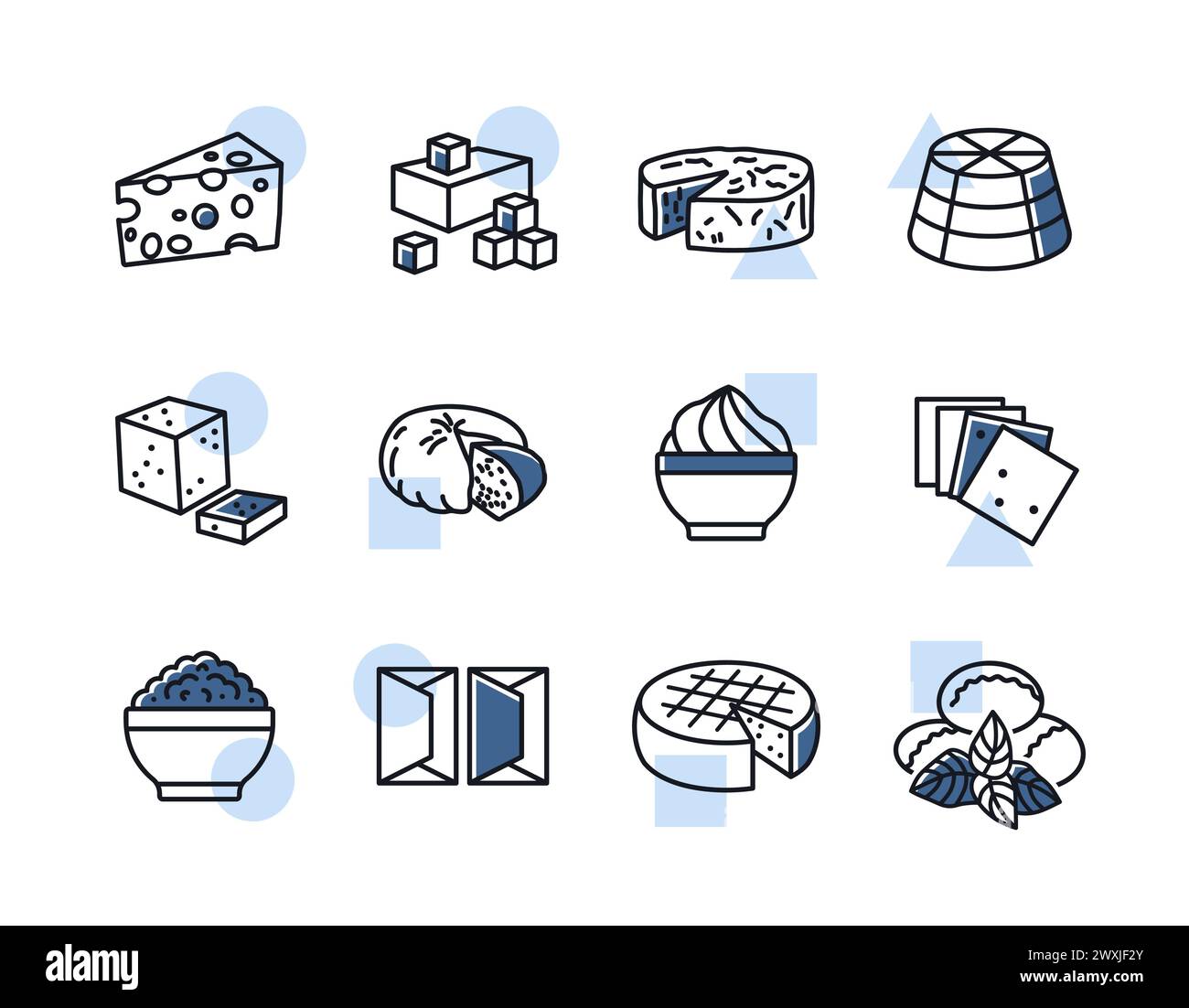 Cheese vector icon set. Dairy products sign. Graph symbol for cooking ...
