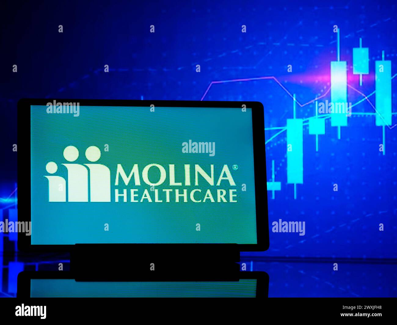 In this photo illustration, Molina Healthcare Inc logo seen displayed ...