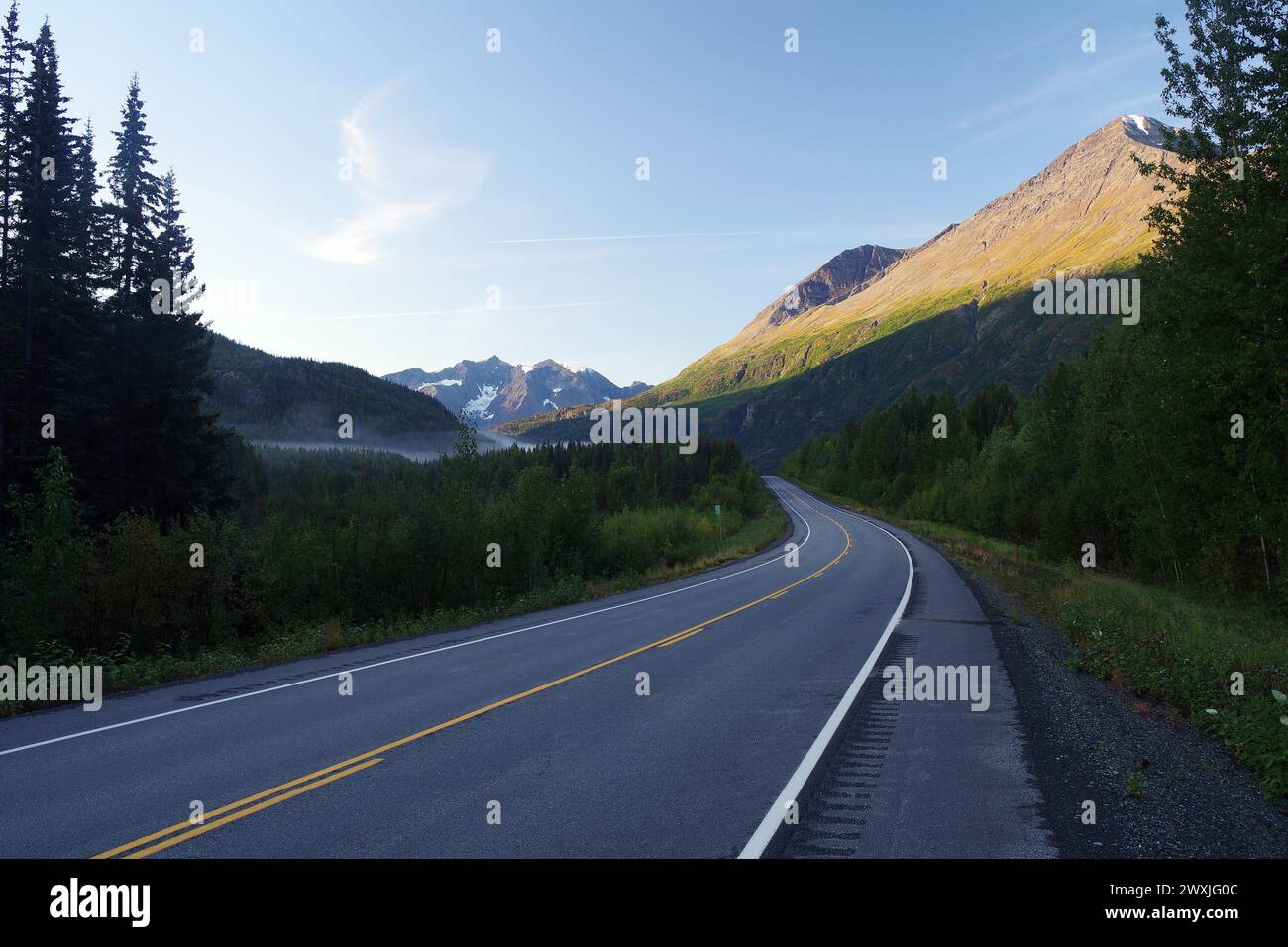Illuminated mountain highway hi-res stock photography and images - Alamy