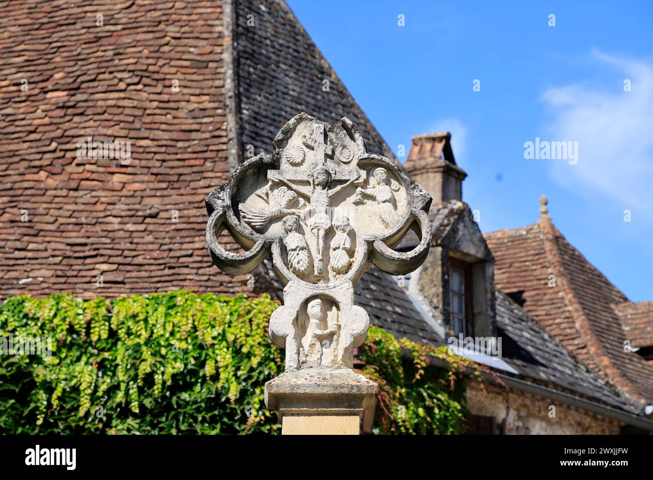 The pretty village of Fanlac sits on the crest of the hills of the ...