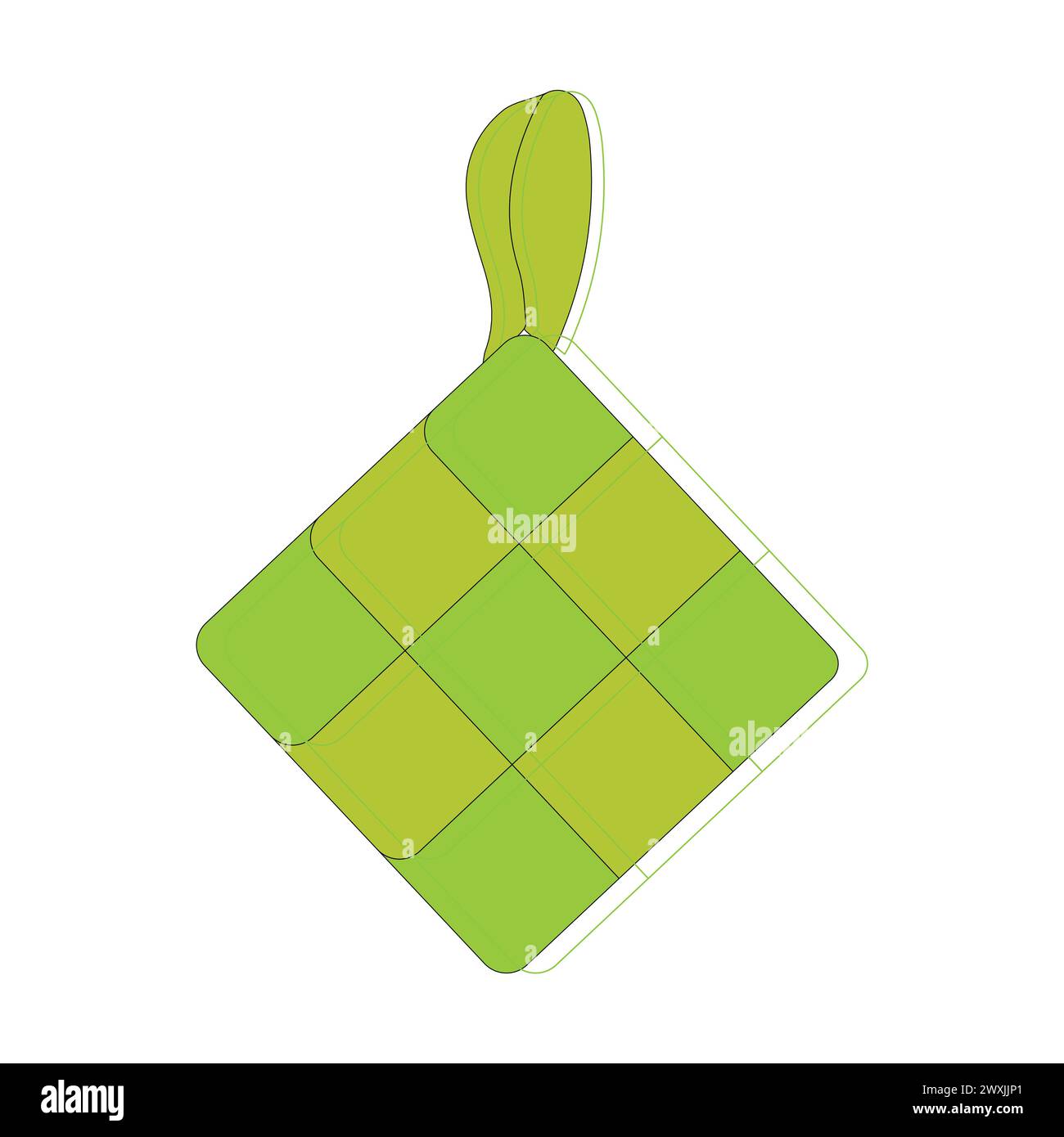Vector illustration of ketupat, a Eid tradition in Indonesia, Hanging ketupat vector clip art ...