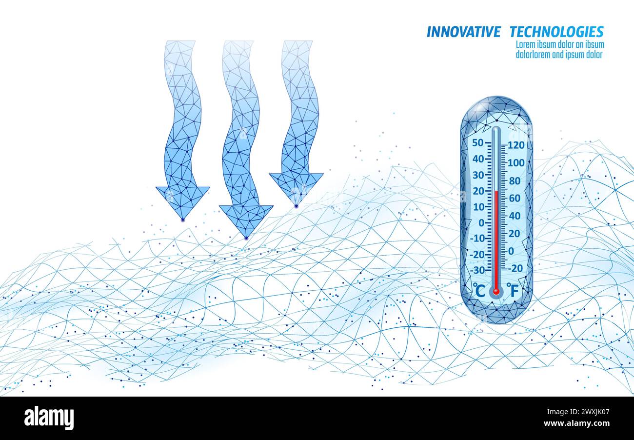 Low poly model breathable fabric technology. Blue wire mesh futuristic ...