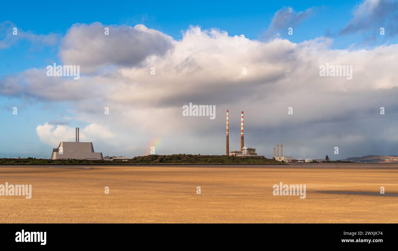 Spring shower passing by Sandymount Strand Stock Photo - Alamy