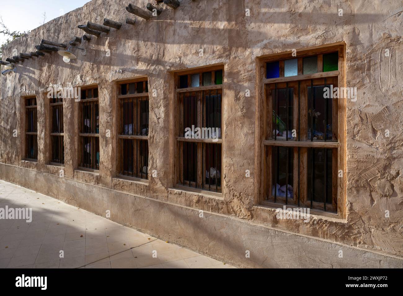 Wakra, Qatar - March 28, 2024: Old buildings architecture in the Wakrah ...