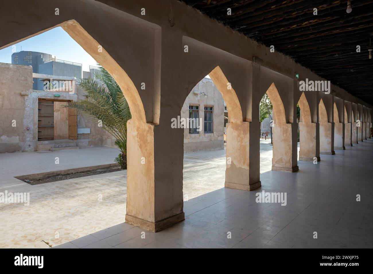 Wakra, Qatar - March 28, 2024: Old buildings architecture in the Wakrah ...