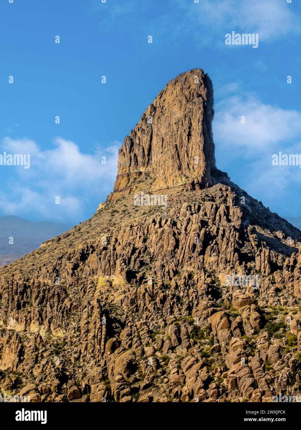 Amazing natural rock formation known as Weavers Needle as seen from the ...