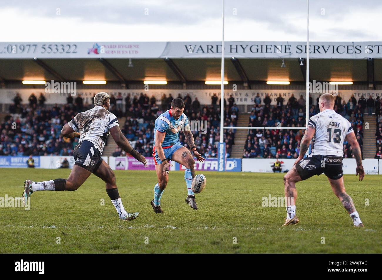 Featherstone, England - 29th March 2024 Wakefield Trinity's Jay Pitts ...