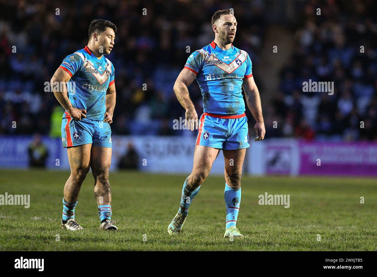 Featherstone, England - 29th March 2024 Wakefield Trinity's Mason Lino ...