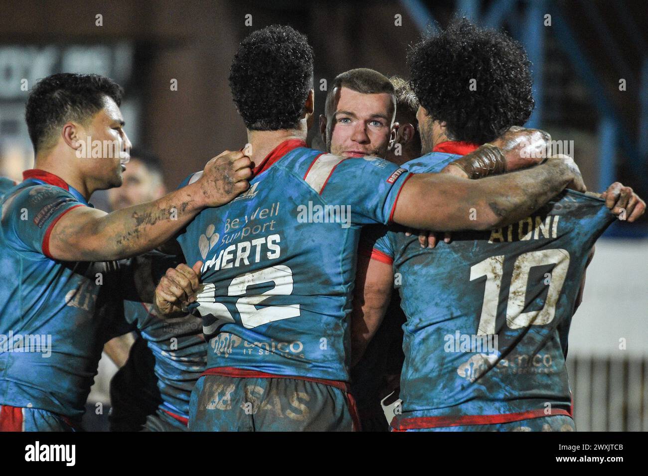 Featherstone, England - 29th March 2024 Wakefield Trinity's Max Jowitt ...