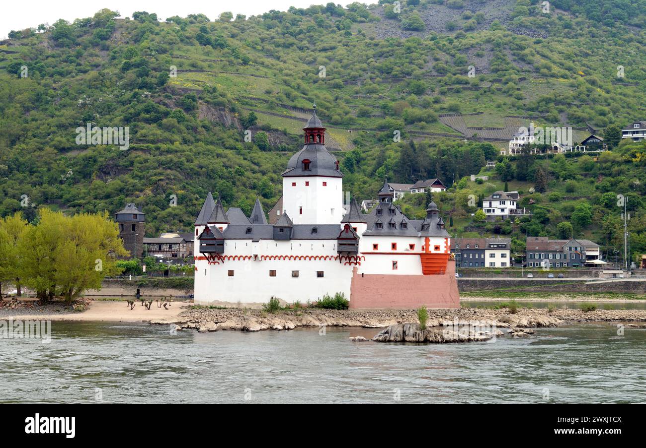 Pfalzgrafenstein Castle, built on the Falkenau island on the River ...