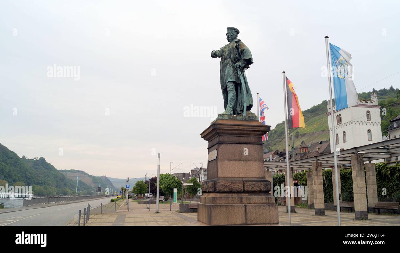Statue of Prussian field marshal Gebhard Leberecht von Bluecher, hero ...