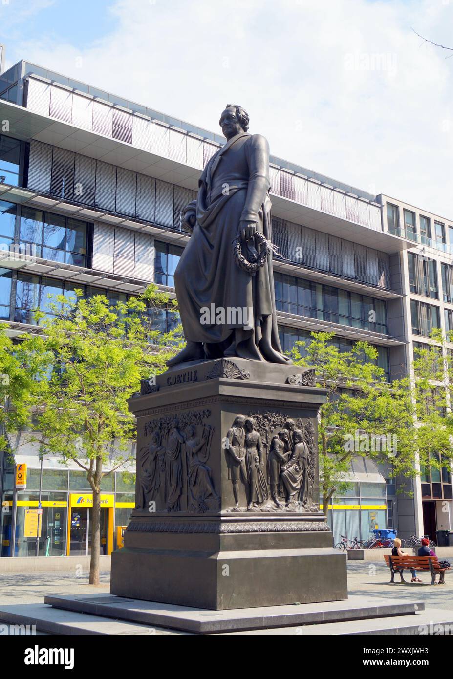 Goethe monument in Goetheplatz, inaugurated in 1844, Johann Wolfgang ...