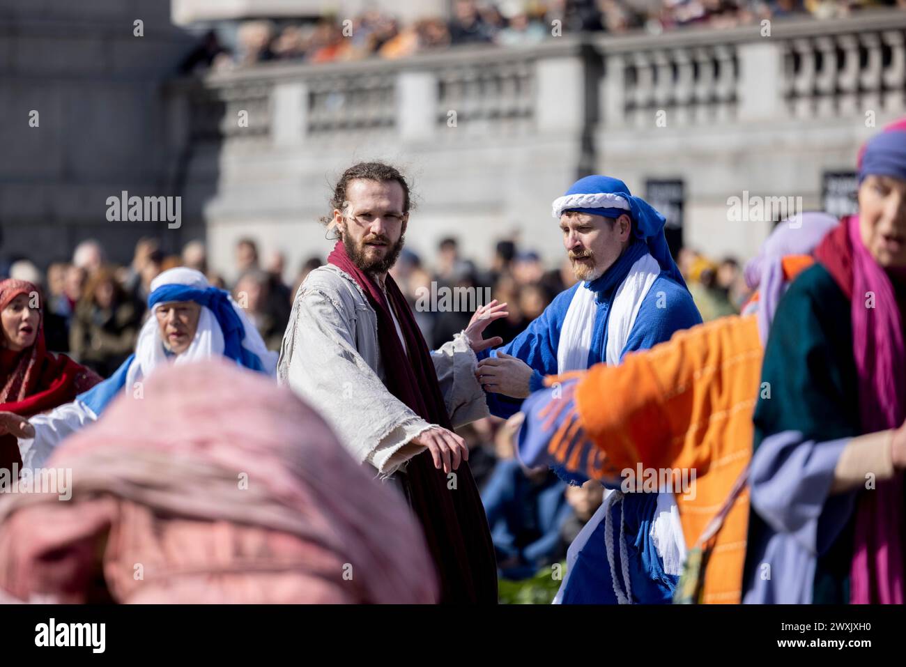 Peter Bergin who acts as Jesus Christ in this year performance, acts ...