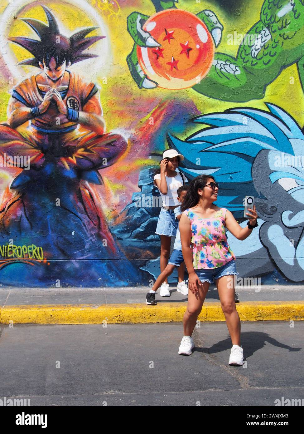 People taking photos in front of the Tribute to Akira Toriyama (April 5 ...