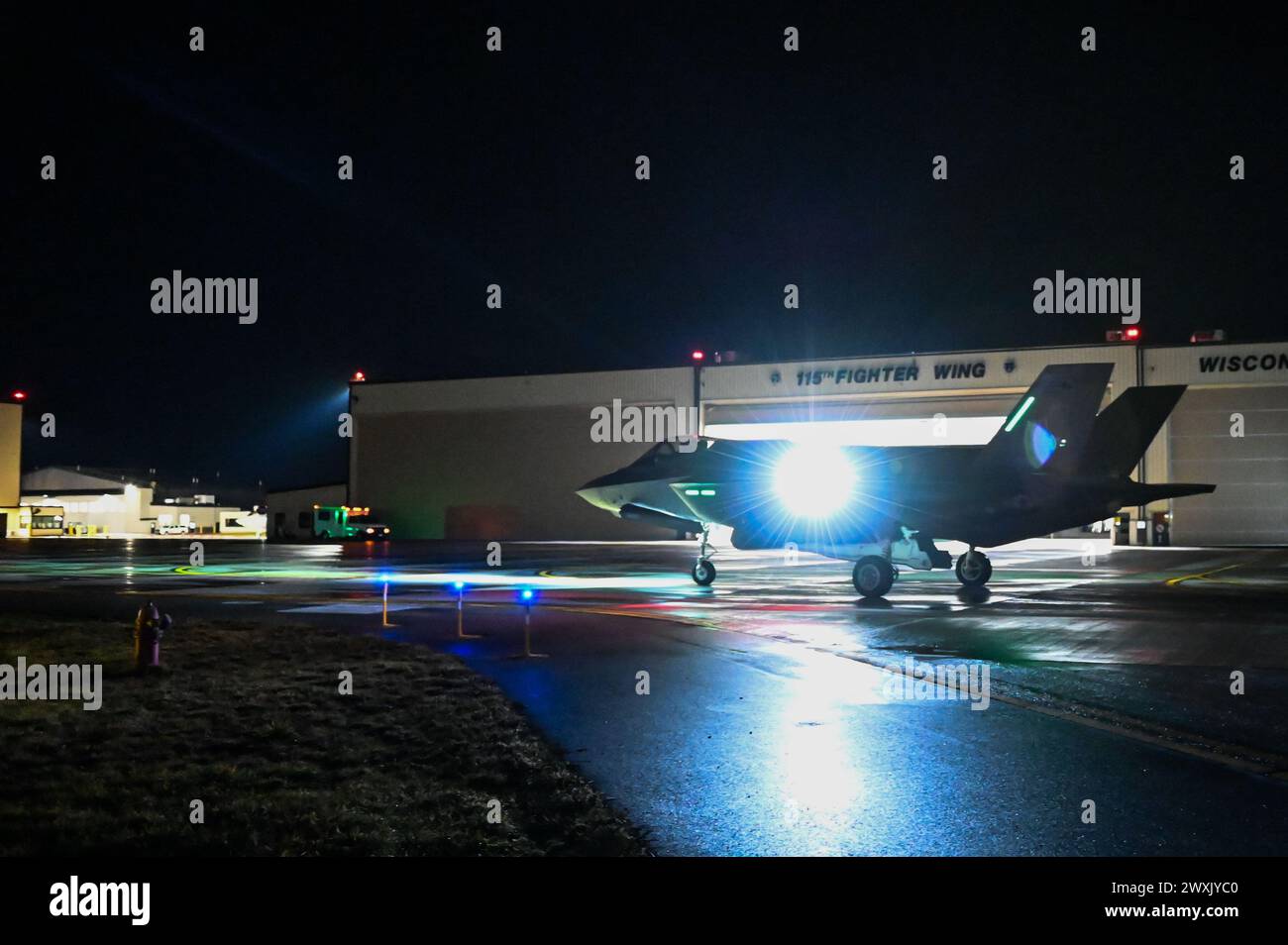 An F-35A Lightning II aircraft assigned to the Wisconsin Air National ...