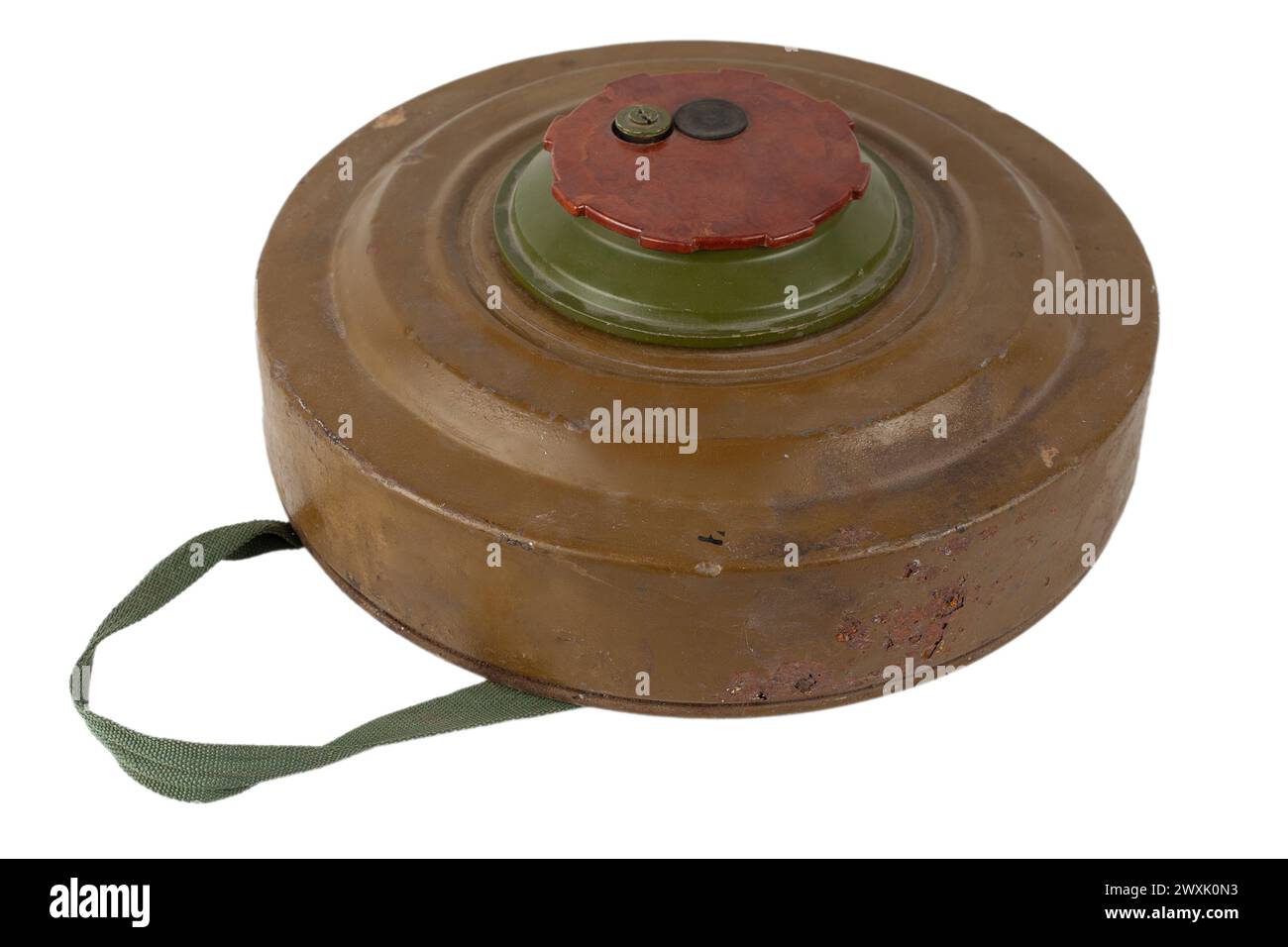 TM-62M Soviet anti-tank mine isolated on white background Stock Photo ...