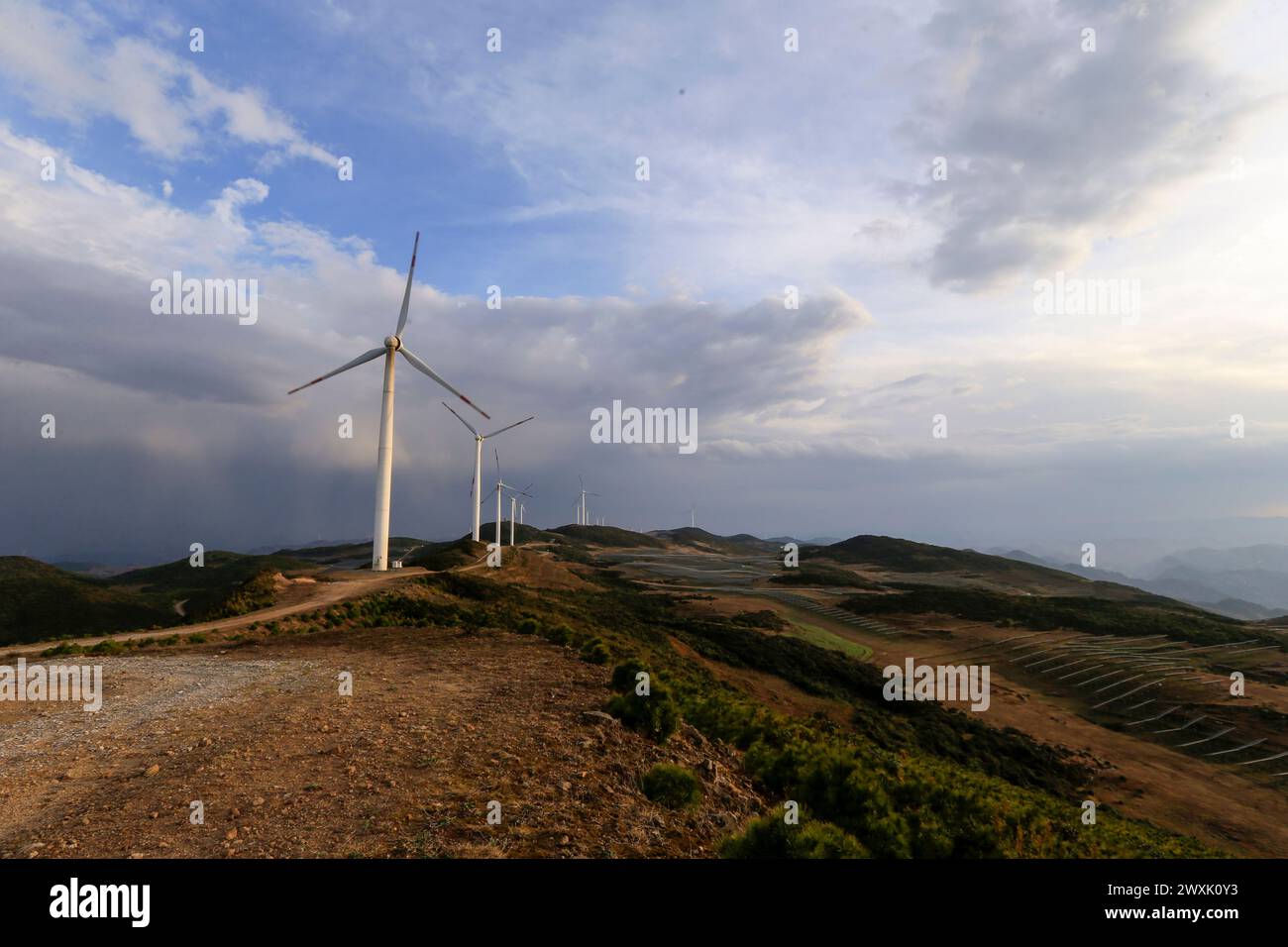 WEINING, CHINA - MARCH 31, 2024 - Wind power and photovoltaic power ...