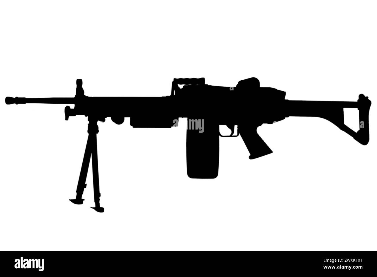 M249 "Para" light machine gun SAW (Squad Automatic Weapon) black ...