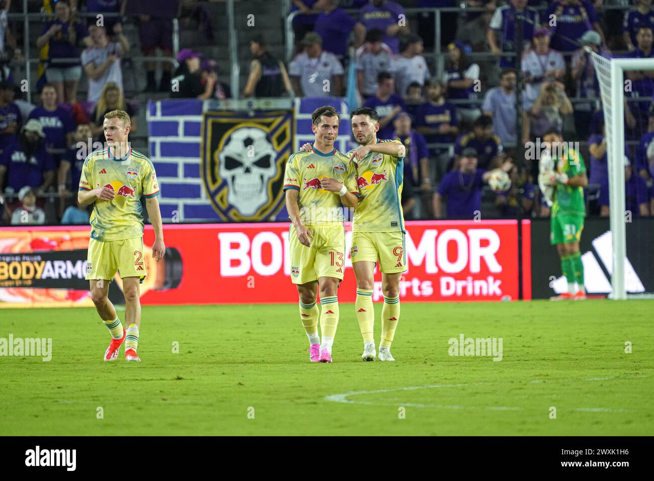 Orlando, Florida, USA, March 30, 2024, New York Red Bulls players ...