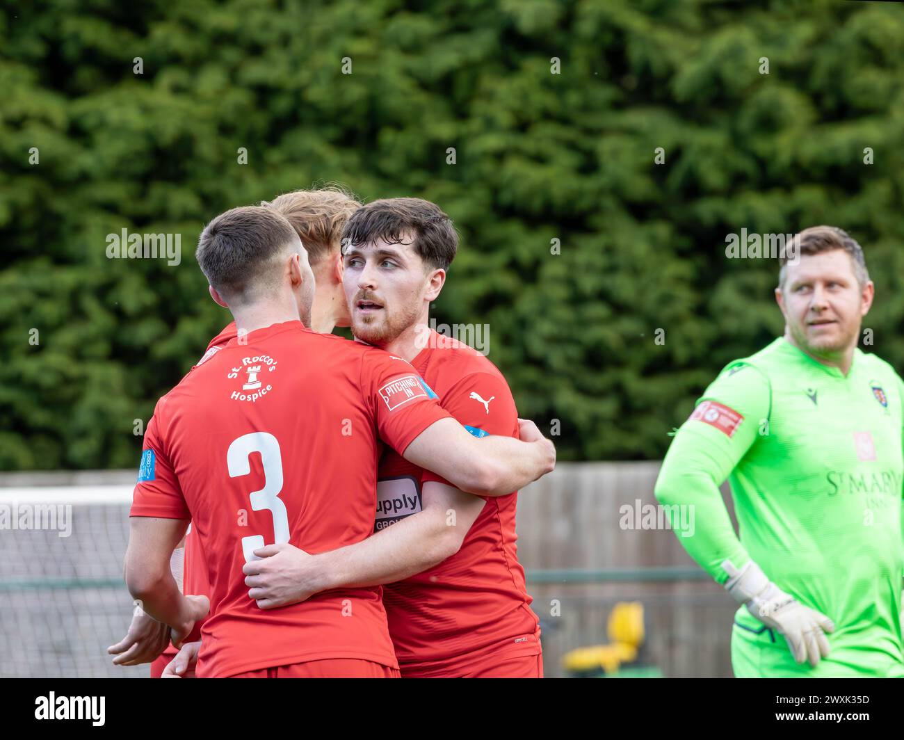 Football team men hugging hi-res stock photography and images - Alamy