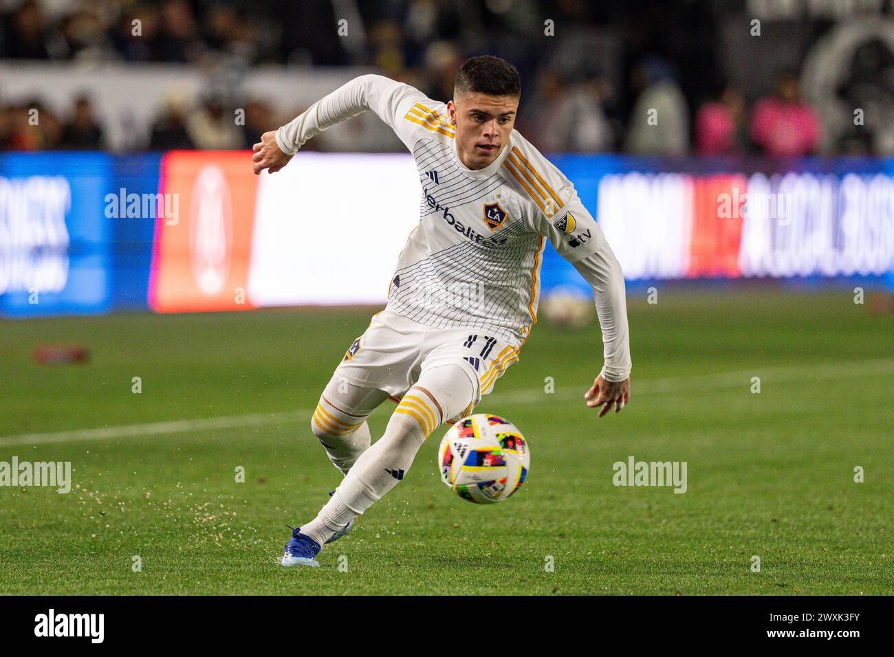 Los Angeles Galaxy forward Gabriel Pec (11) during a MLS match against ...