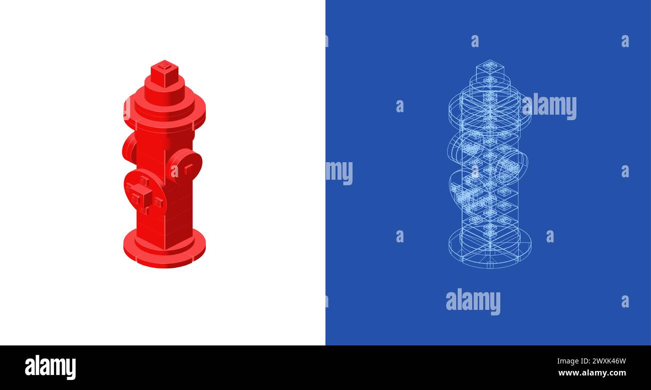 Fire hydrant project for print and decoration. Vector clipart Stock ...