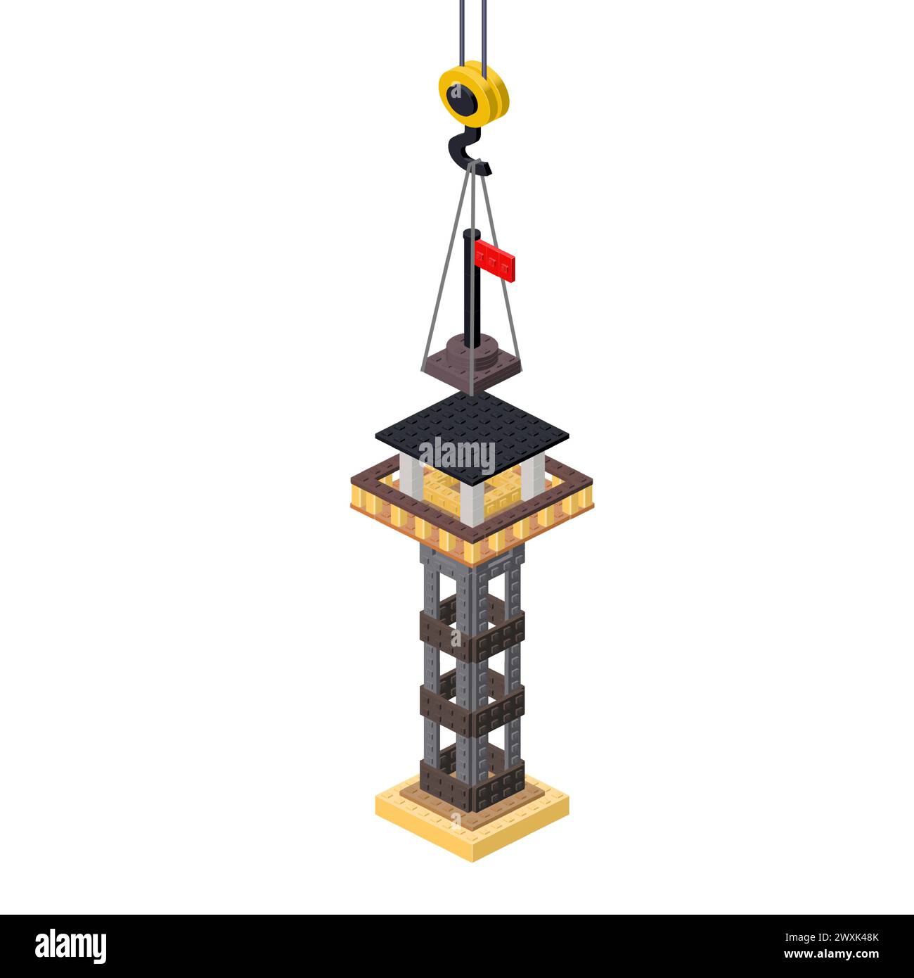 observation tower production concept on white background. Vector Stock ...