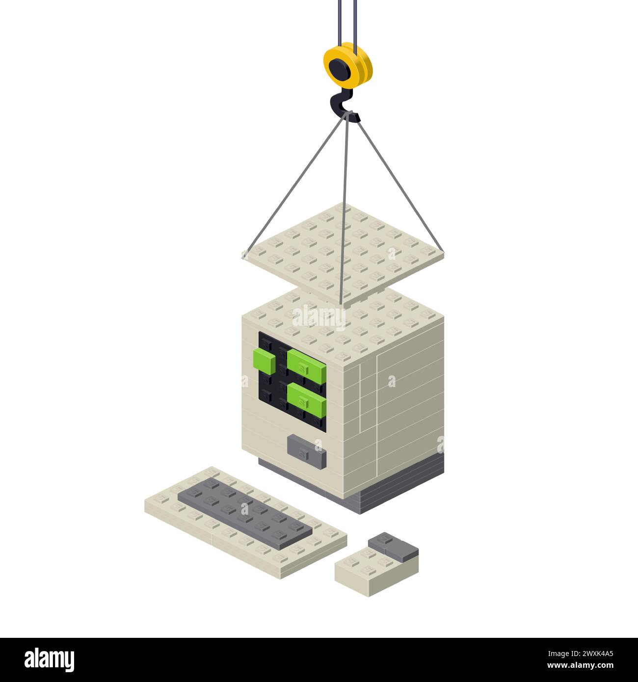 Retro computer production concept on white background. Vector Stock ...