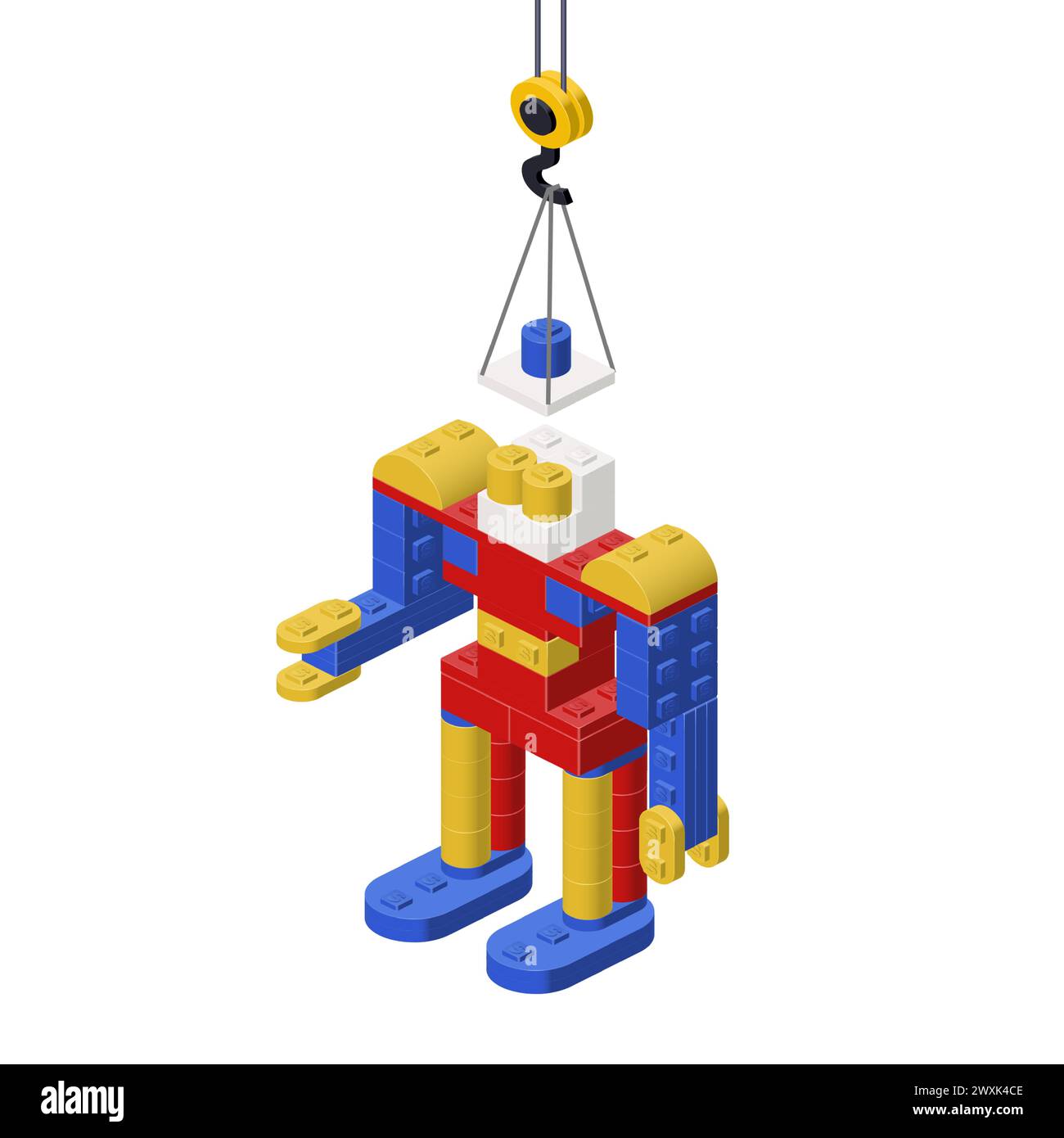 Robot cop production concept on white background. Vector Stock Vector ...