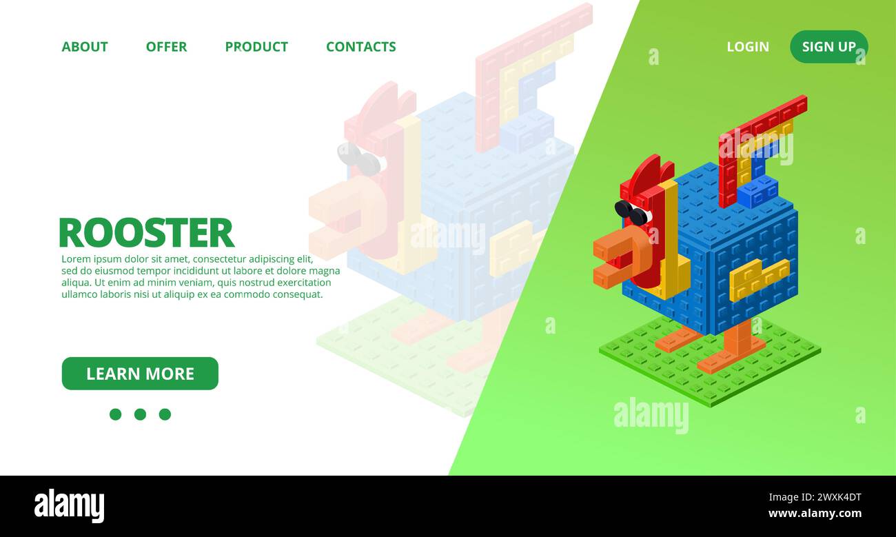 Web template with a rooster. Vector Stock Vector Image & Art - Alamy