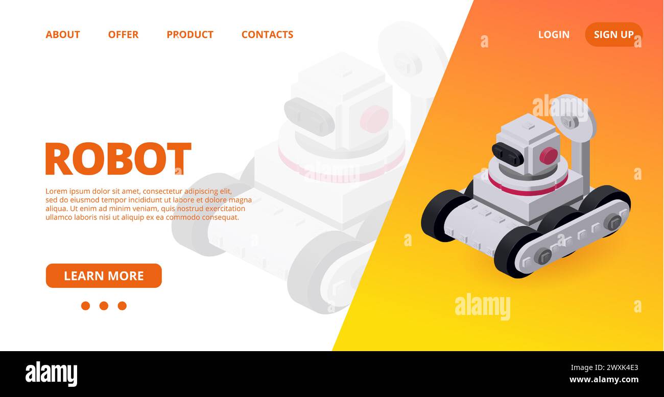 Web template with a rover robot. Vector Stock Vector Image & Art - Alamy