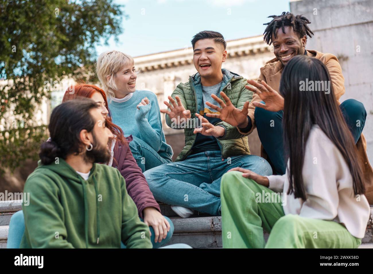 Moment of lively discussion hi-res stock photography and images - Alamy