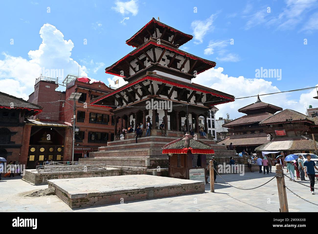 Trailokya Mohan, an elegant 3-tiered temple set on a 5-story plinth ...