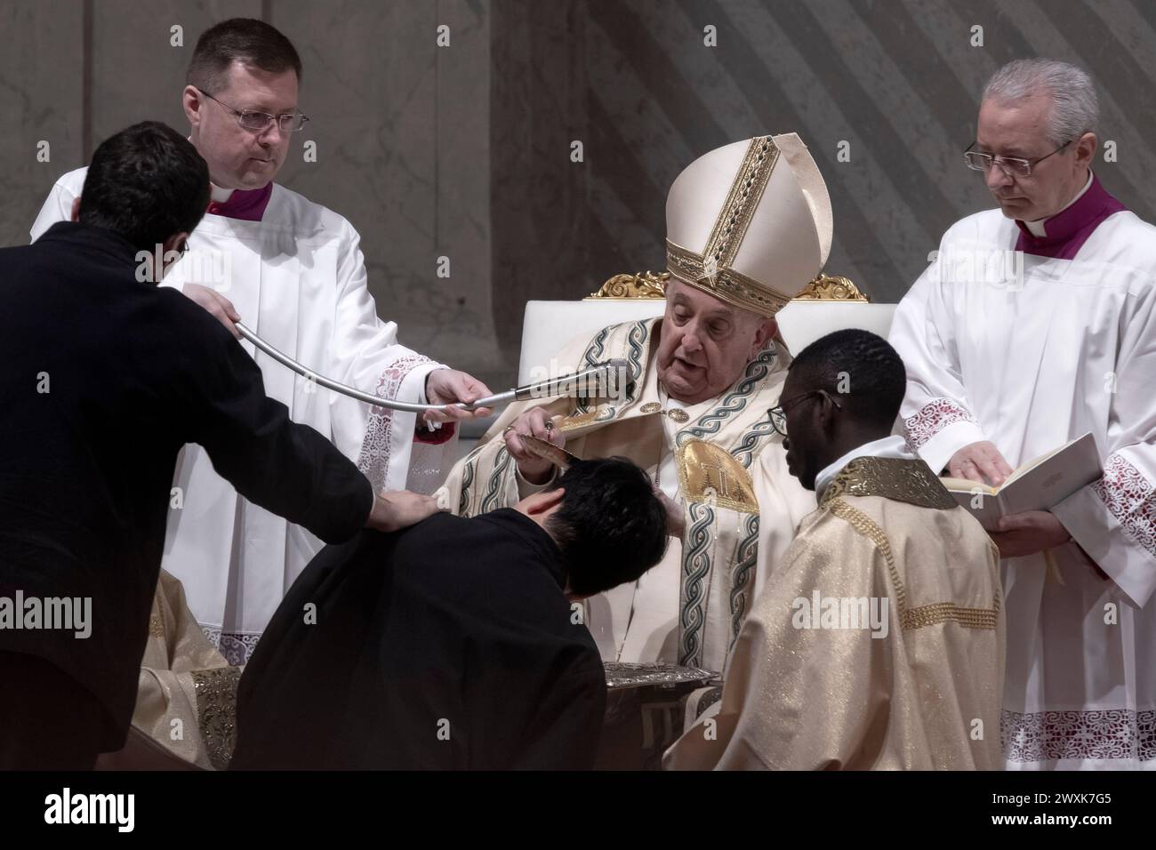 Vatican City, Vatican, 30 March 2024. Pope Francis presides over the ...
