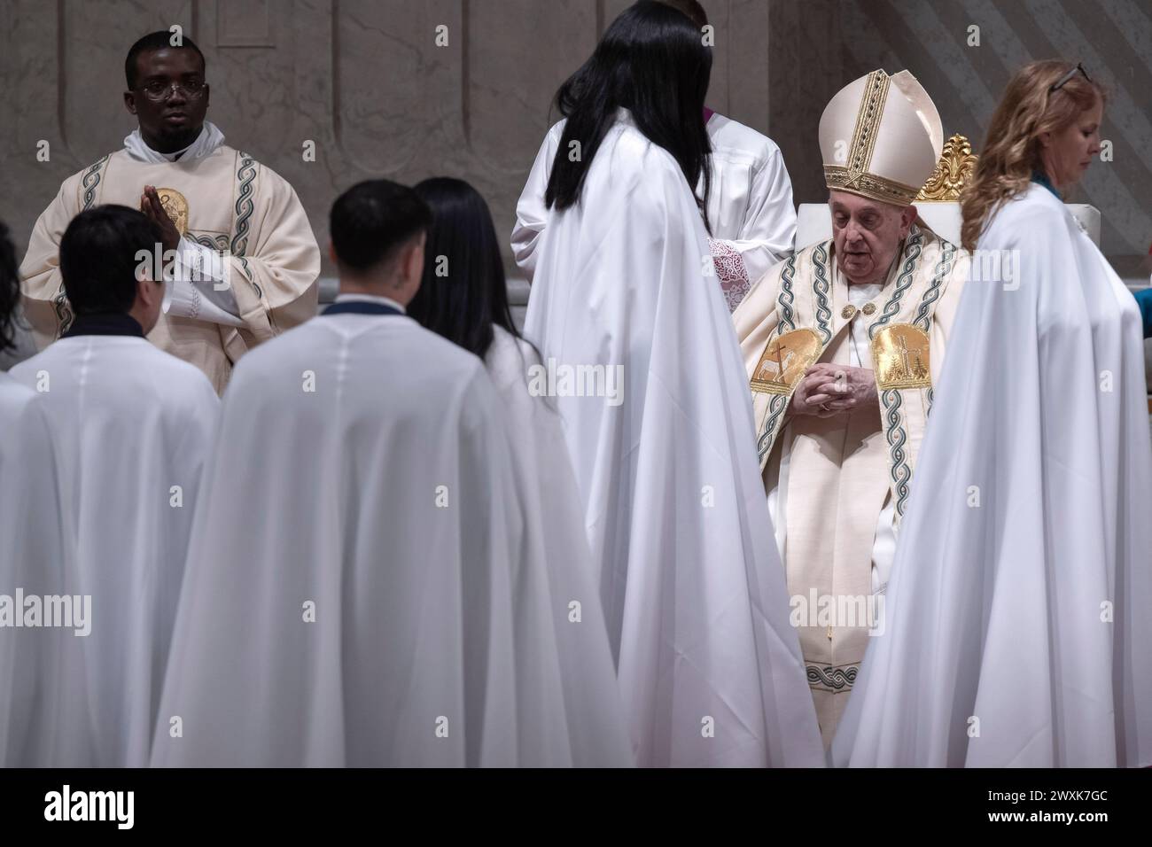 Vatican City, Vatican, 30 March 2024. Pope Francis presides over the ...