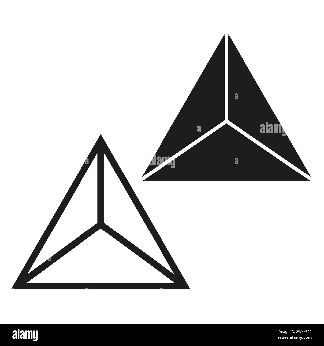Abstract geometric pyramids. Black triangular shapes. Modern design ...