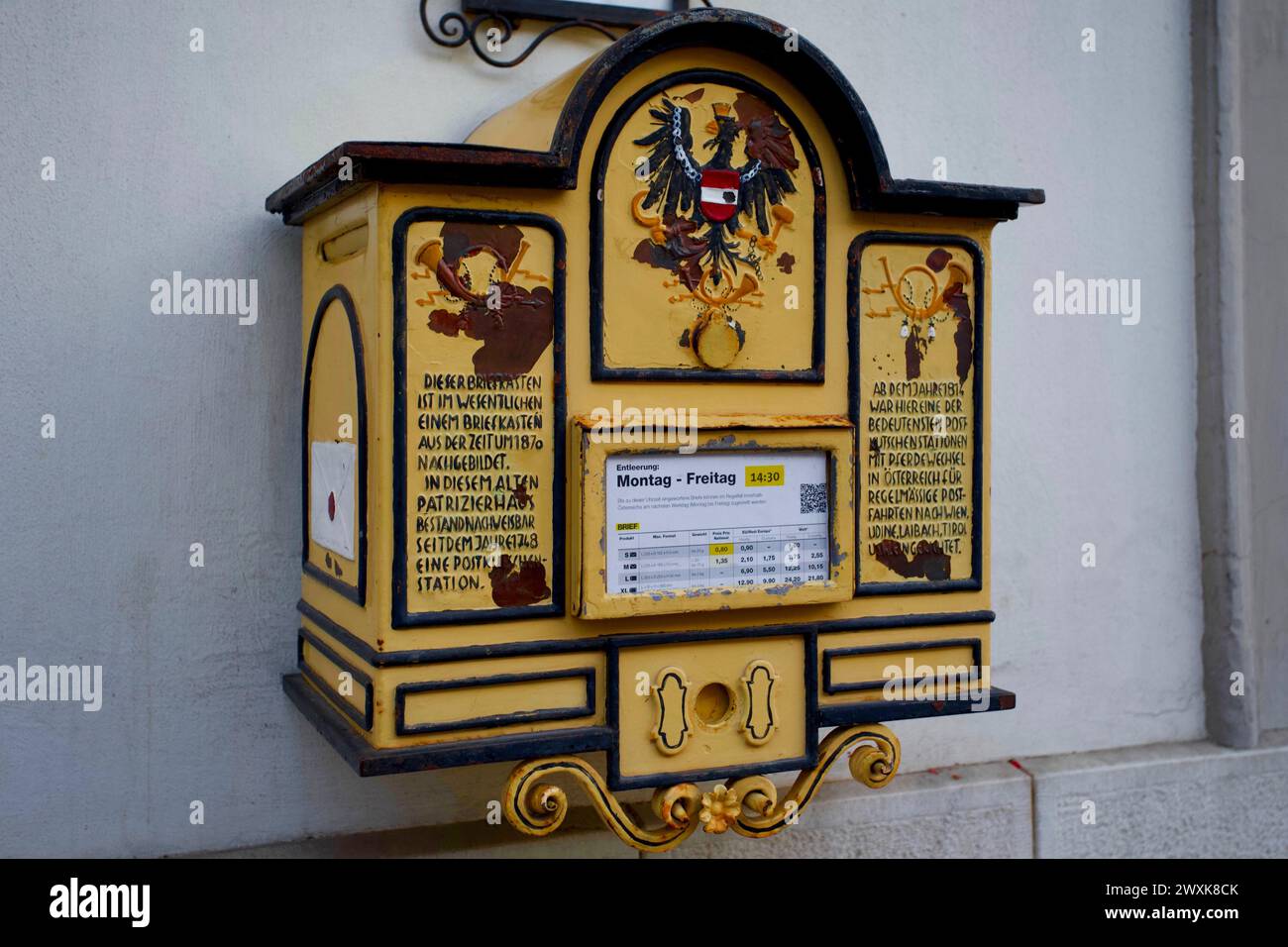 Vintage postage stamp machine, Villach, Carinthia, Austria Stock Photo ...