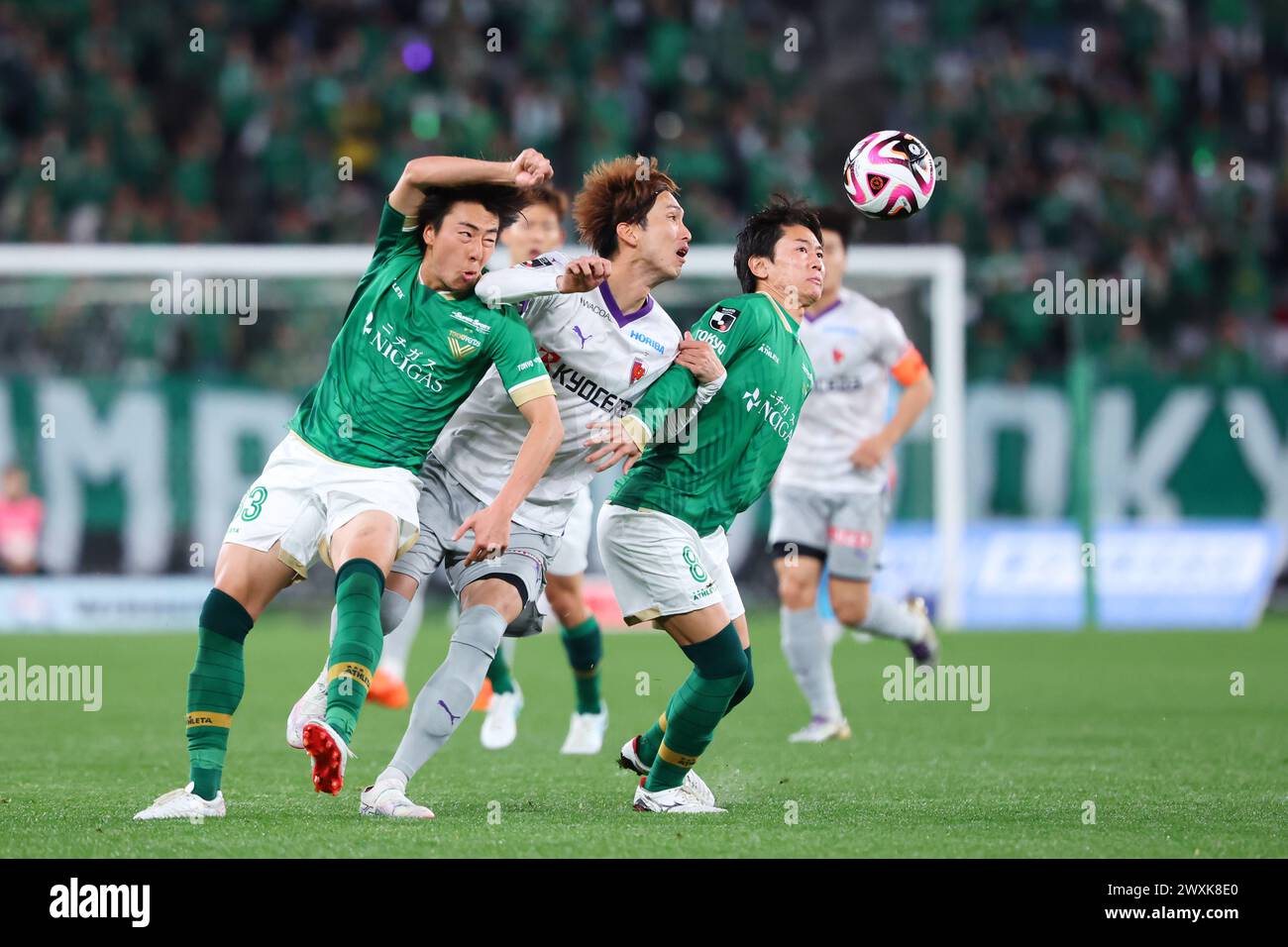 Tokyo, Japan. 29th Mar, 2024. (L-R) Yuan Matsuhashi (Verdy), Shohei ...