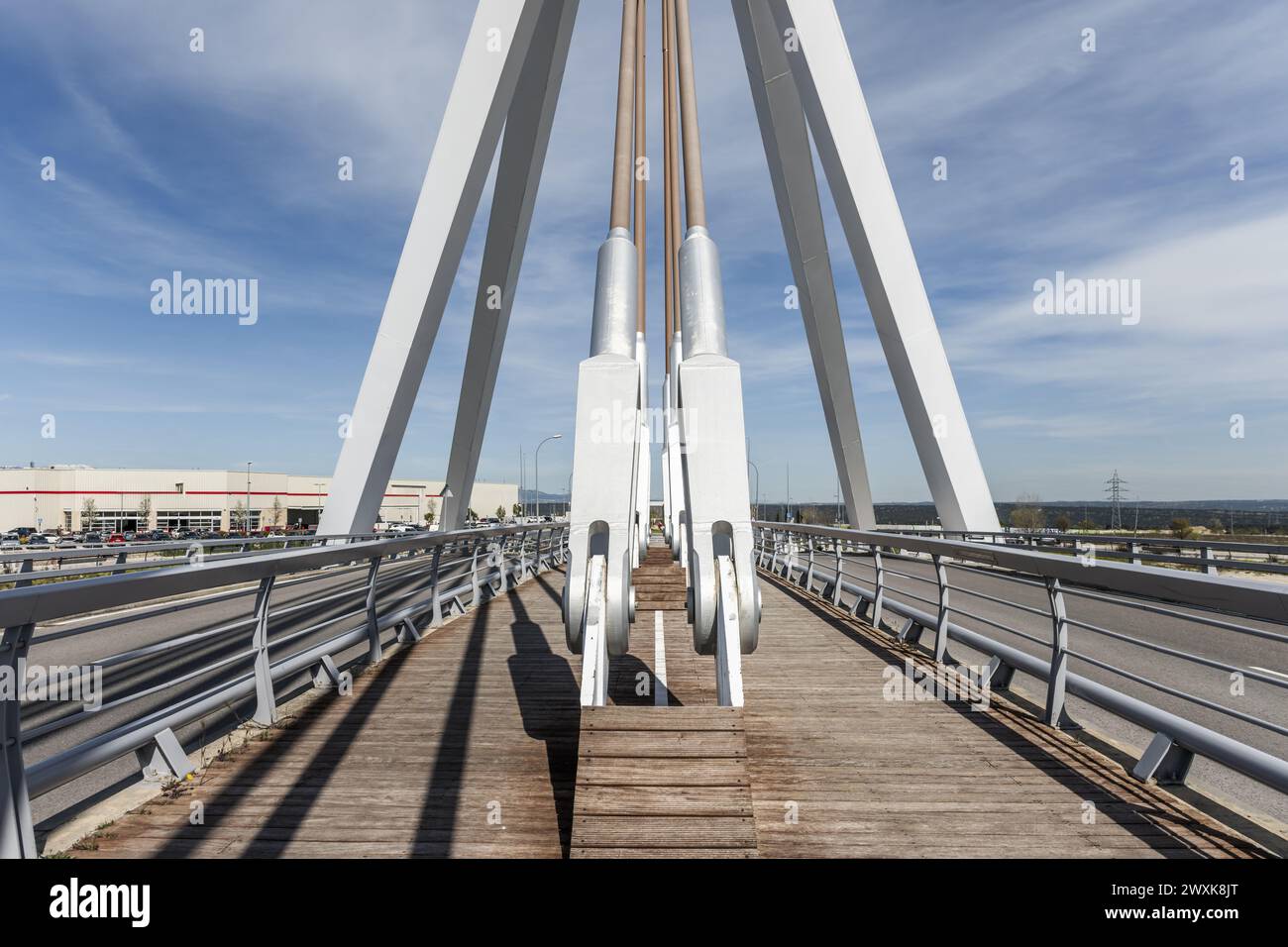 Image of the metal structure of a small bridge for road traffic and ...
