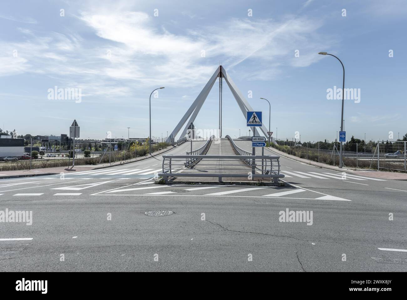 Image of the metal structure of a small bridge for road traffic and ...