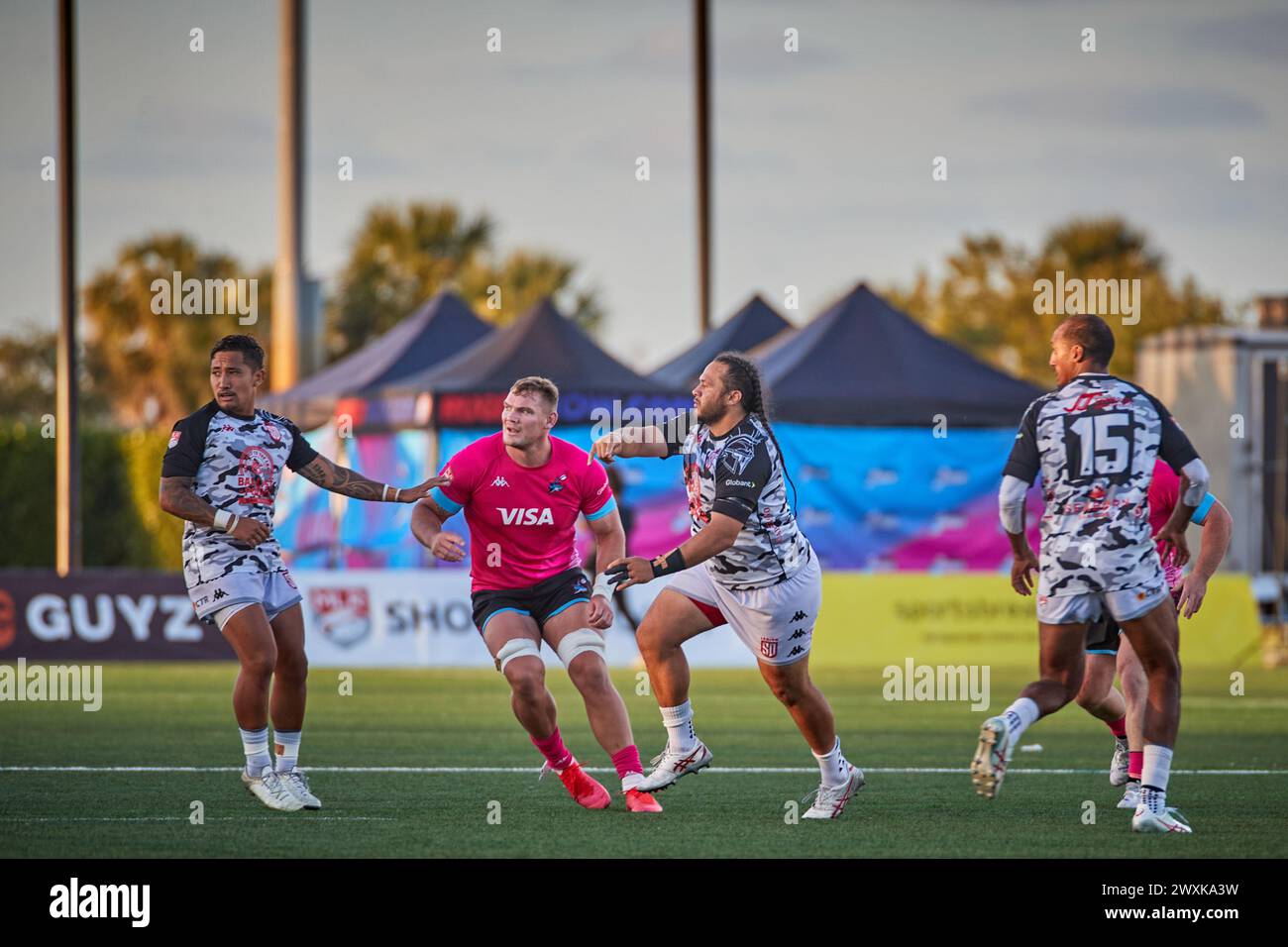 Fort Lauderdale, FL, USA. 31st March 2024. Miami Sharks v San Diego Legion regular MLR Rugby ...