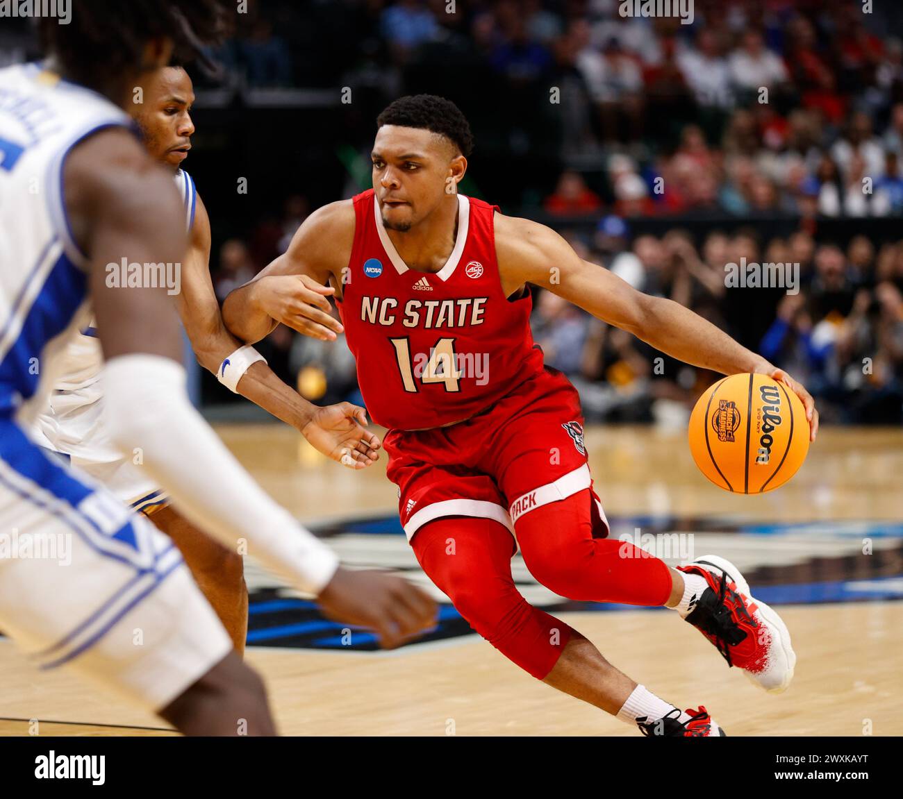 Dallas, Texas, USA. 31st Mar, 2024. NC State guard CASEY MORSELL (14 ...