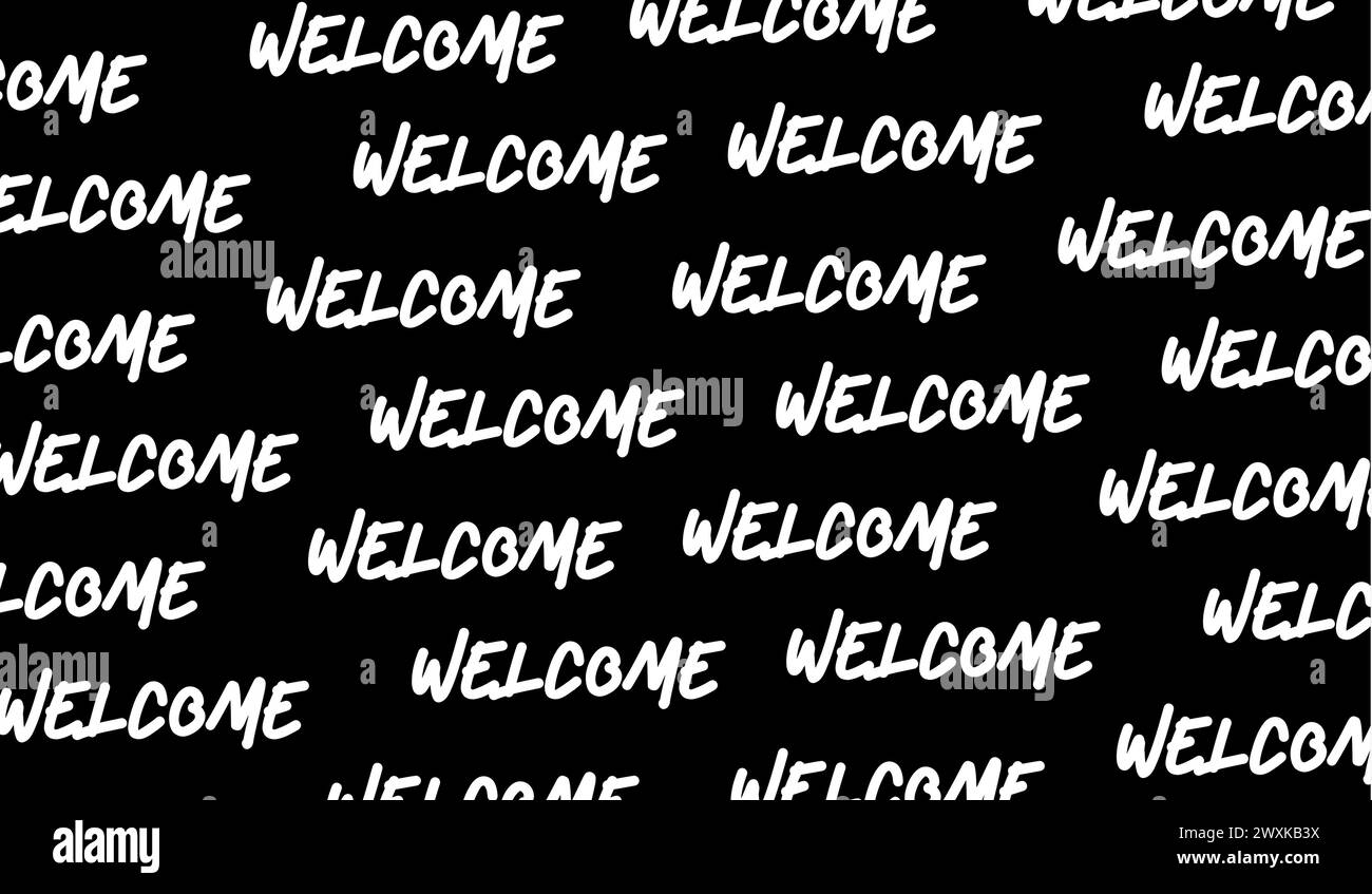 welcome. opening words. packaging cover. greeting card. vector design. word patterned background ...