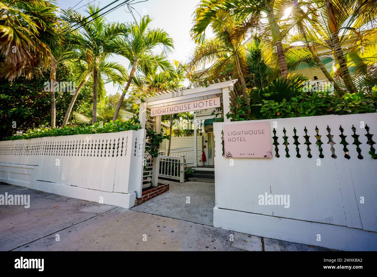 Key West, FL, USA - March 27, 2024: Lighthouse Hotel Key west Florida ...