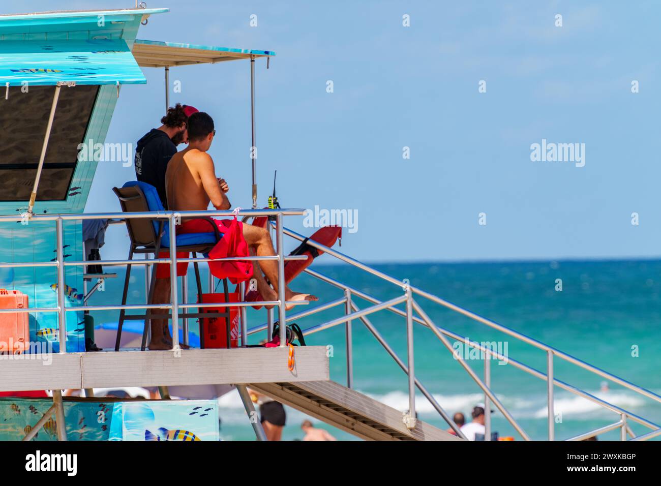 Fort Lauderdale, FL, USA - March 30, 2024: Lifeguard on watch Fort ...